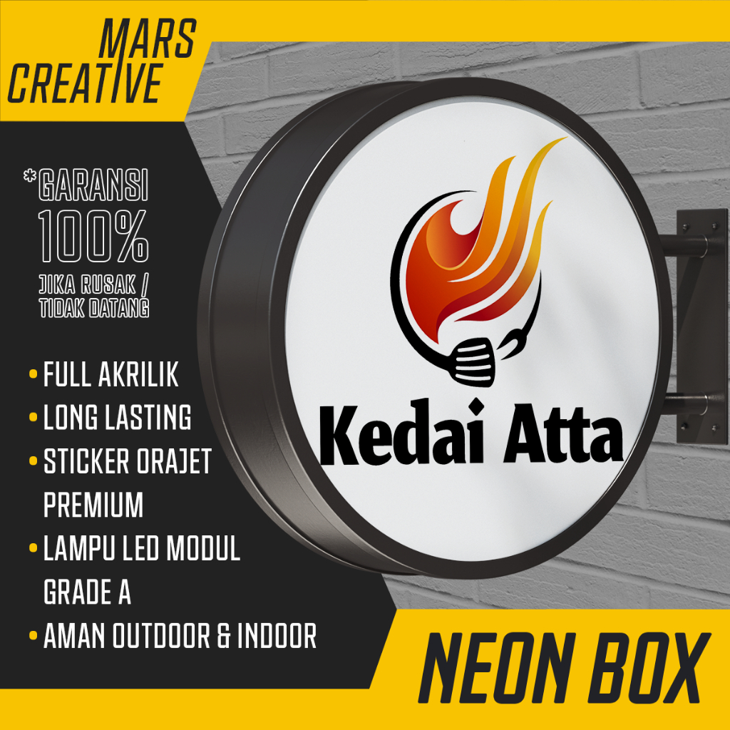 Jual NEON BOX FULL AKRILIK PREMIUM 70x70 CM BULAT/KOTAK | NEONBOX MURAH ...