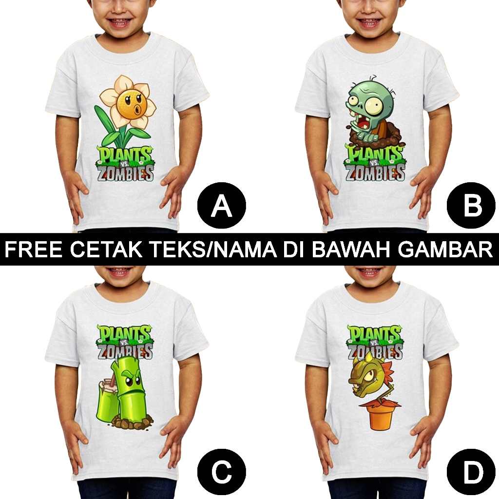 Jual Plants Vs. Zombies Baju Kaos Anak dan Balita. Bisa Couple Dengan ...