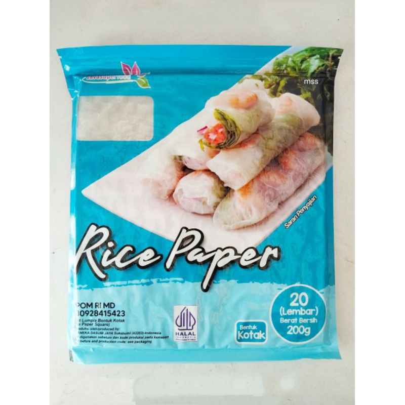 Jual Rice Paper Java Superfood Biru (Bentuk Persegi) 20 lembar (200gr ...