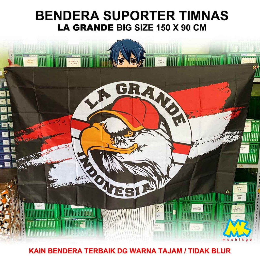 Jual Bendera Suporter Timnas LA GRANDE Ukuran 150 x 90 CM | Shopee ...