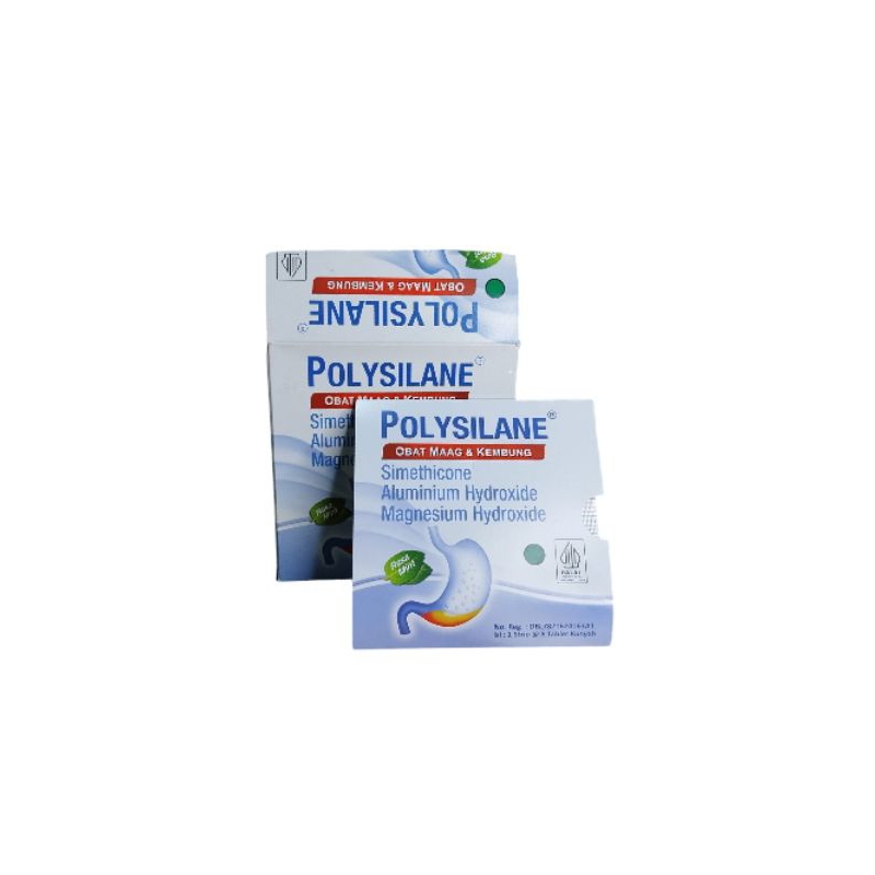 Jual polysilane tablet kunyah 1 strip isi 8 tablet | maag | kembung ...
