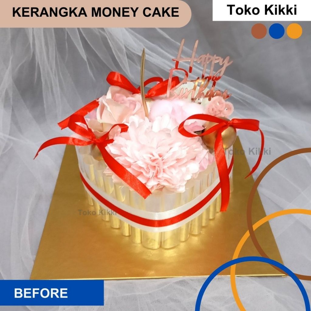 Jual Kerangka Money Cake Bentuk Love / Kue Uang Kosongan / Cake Uang ...