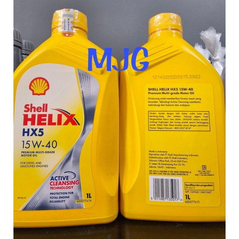 Jual Oli Shell Helix HX5 1Liter 15W-40/(1 Dus isi 12 Botol) Oli Mesin ...