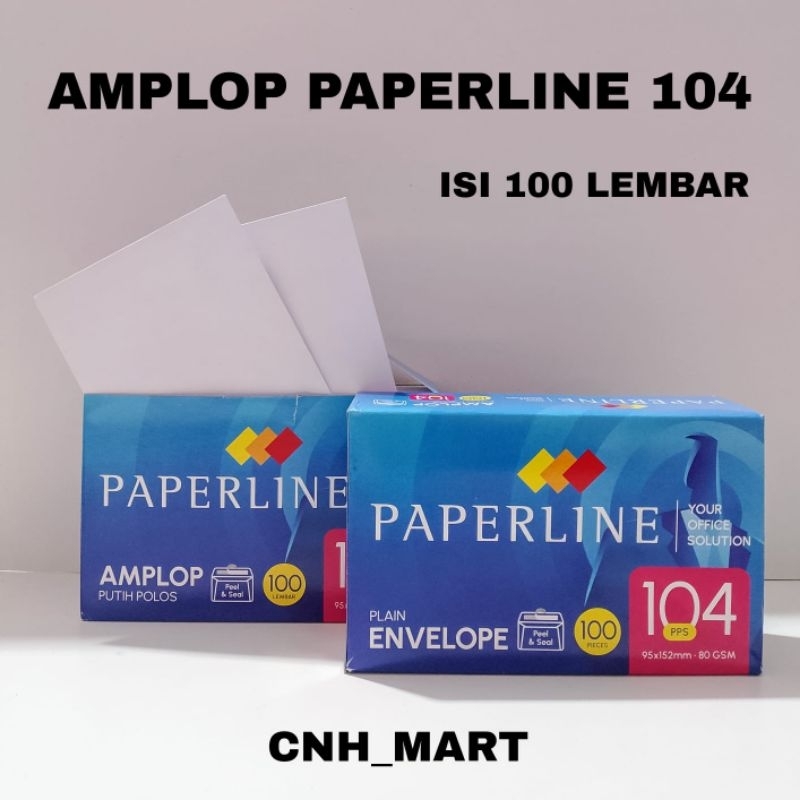 Jual (100)PCS Amplop Putih 104 Paperline - Amplop Putih 104 PPS - 104 Isi 100Pcs (95x 152MM ...