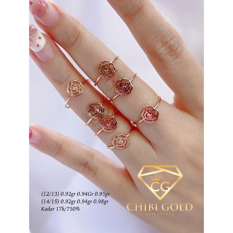 Jual CHIBI GOLD JAWELLERY - Cincin bunga 750 kadar 17K - chibi gold ...
