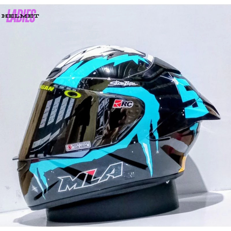 Jual Helm Full Face MLA TTC MOTIF WINTER TEST Kaca Visor iridium Silver ...