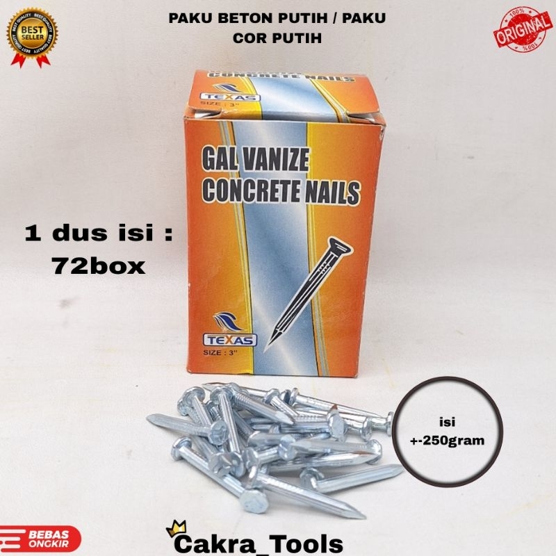 Jual PAKU BETON PUTIH / PAKU COR PUTIH UKURAN 1" , 1¼", 1 ½", 2", 2½", 3", 4", 5" INCH | Shopee ...