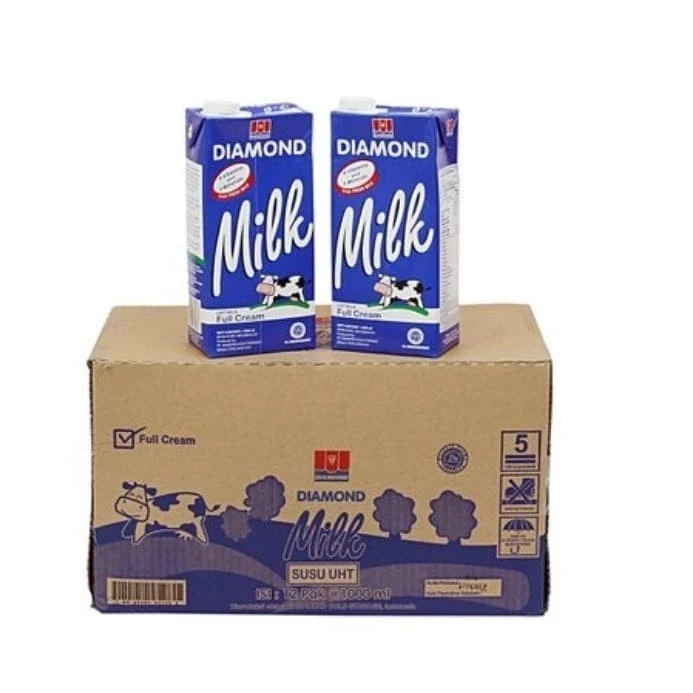Jual Diamond Fresh Milk Full Cream 1000 Ml 1 Dus isi 12 Pack | Shopee ...