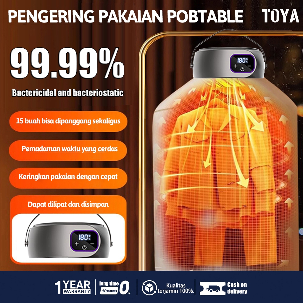 Jual TOYA 2025 Mesin Pengering Pakaian Portabel Pemanas Pengering Pakaian Lipat Listrik ...