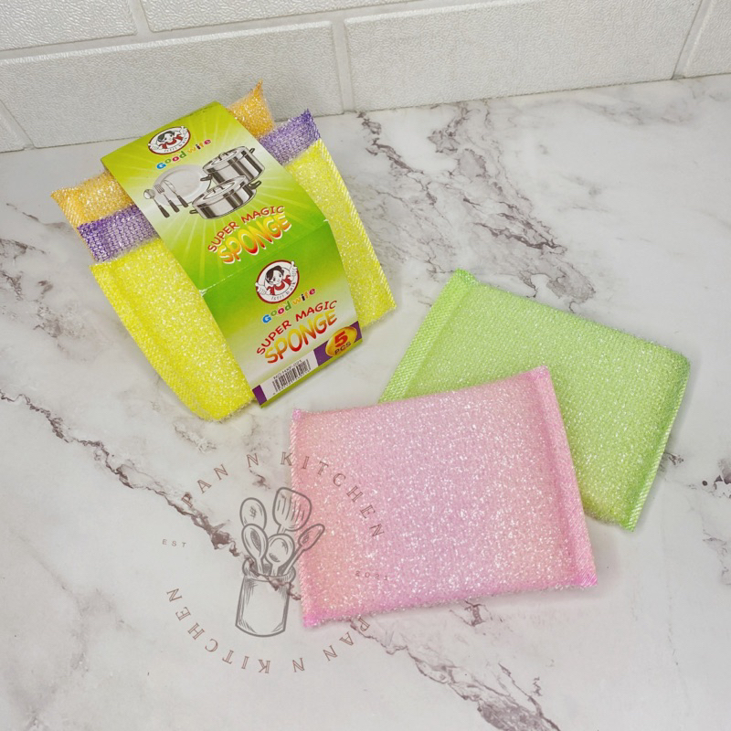 Jual (1 pack) Spon Cuci Piring Bantal Rainbow/ Spons Busa Warna/ Sabut ...