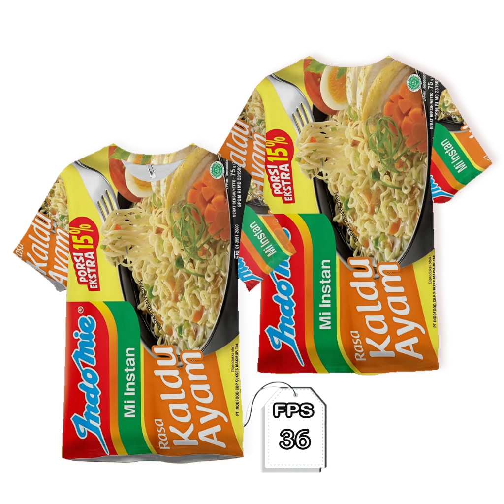 Jual Baju Indomie Rasa Kaldu Ayam Noodles Full Print Kaos Dewasa 3D ...