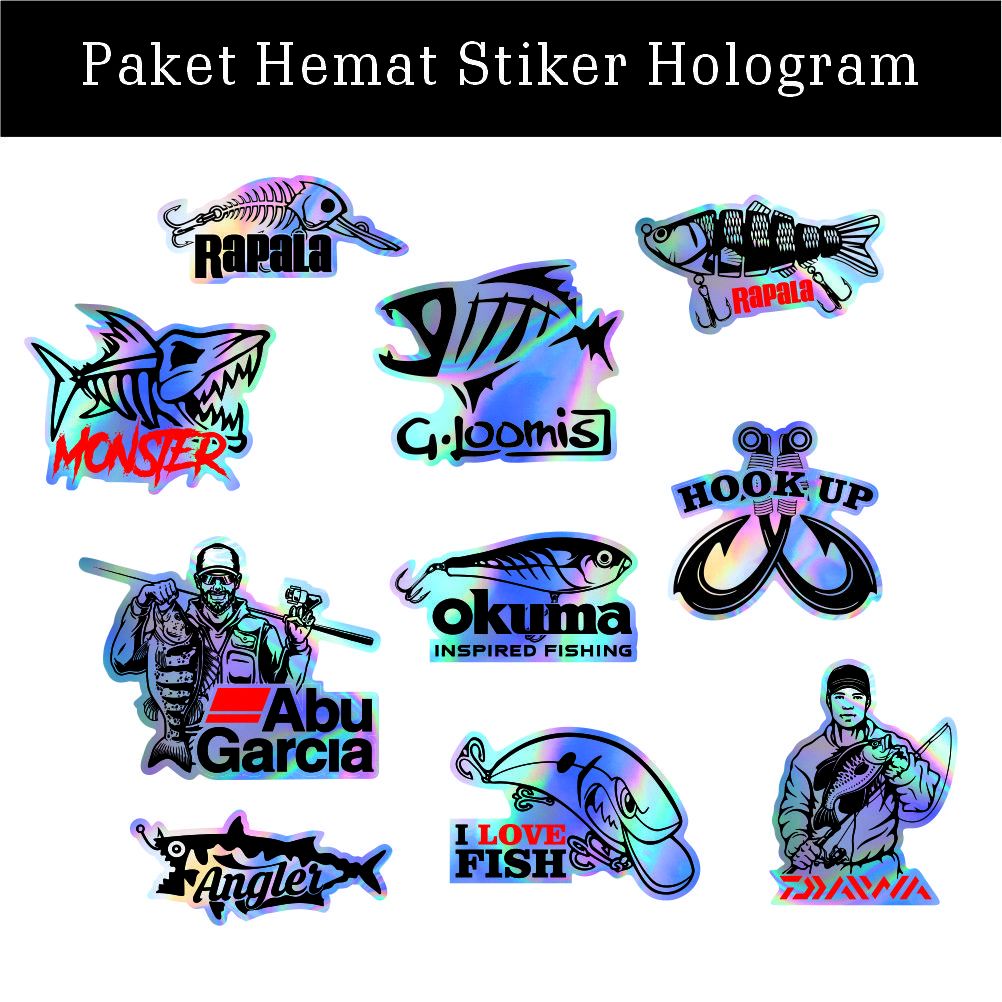 Jual Stiker Mancing 3 Pcs Terlaris Murah Hologram Logo Pancing | Shopee ...