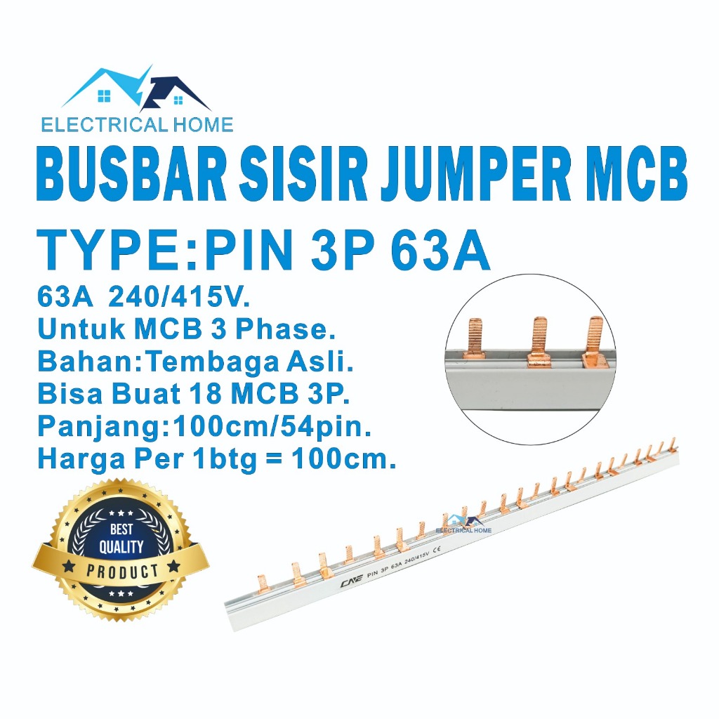 Jual BUSBAR SISIR JUMPER MCB 3 PHASE 63A | Shopee Indonesia