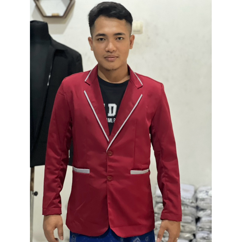 Jual Jas OSIS Jas Sekolah Jas Almamater merah maron, Cocok buat Sekolah ...
