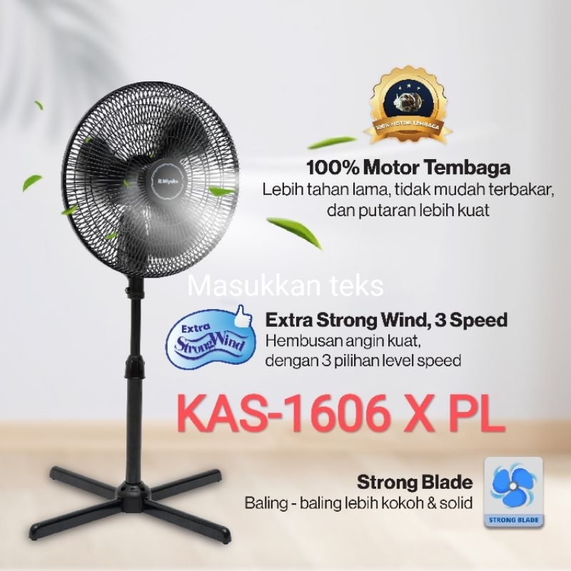 Jual Stand Fan 16" MIYAKO KAS-1606 | KAS-1607 | KAS-16 KPW Kipas Angin Berdiri 16 Inch Low Watt ...