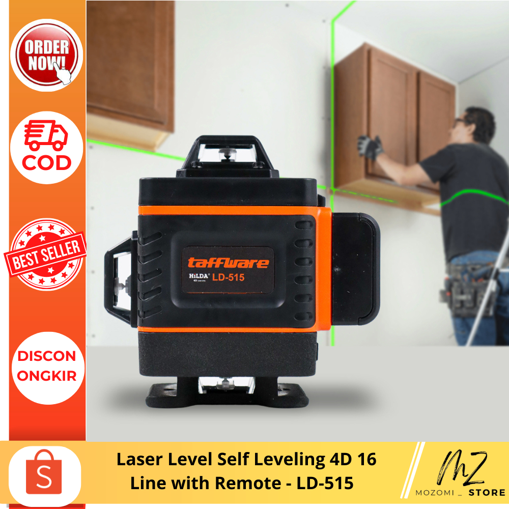 Jual Laser Level Self Leveling 4D 16 Line with Remote / perkakas / alat ...