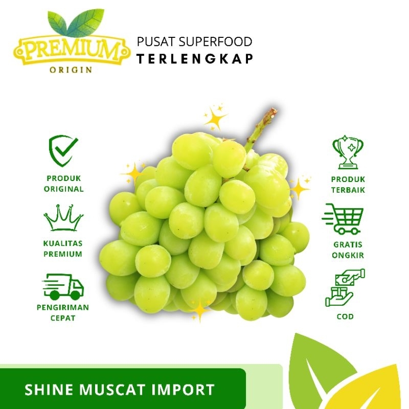 Jual Anggur shine muscat | Premium Shine Muscat | Anggur Hijau Sultan ...