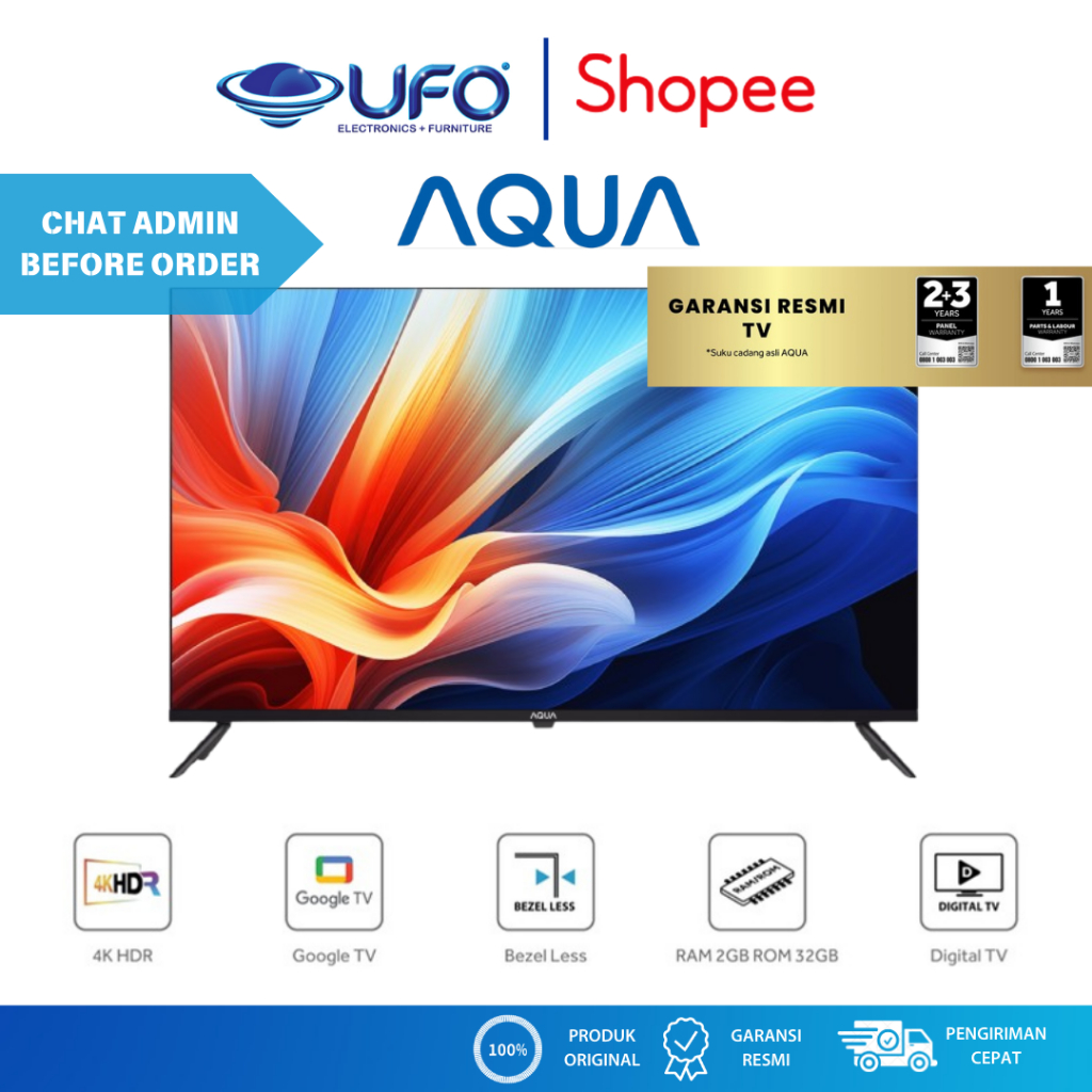 Jual AQUA AQT50K800UX SMART GOOGLE TV LED 4K HDR 50" | Shopee Indonesia