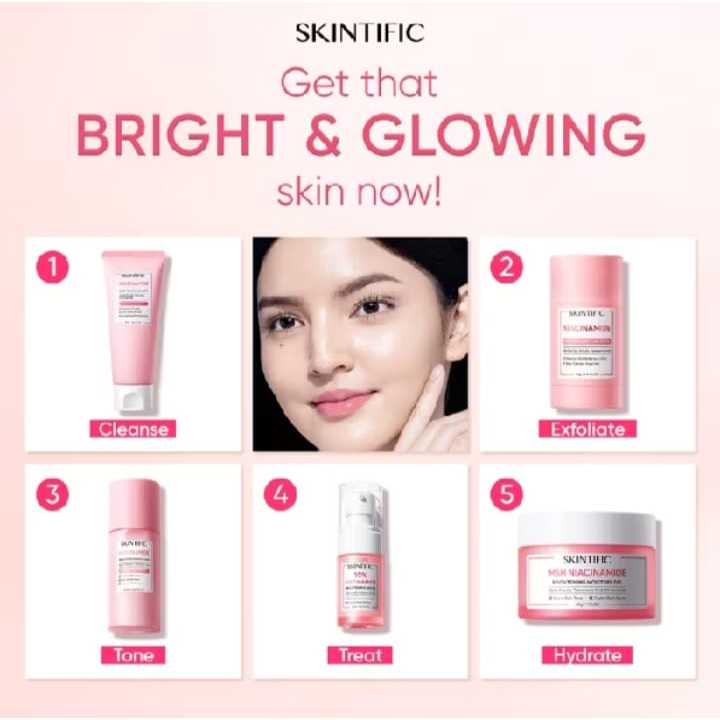 Jual SKINTIFIC Glowing set Skincare paket with MSH Niacinamide ...