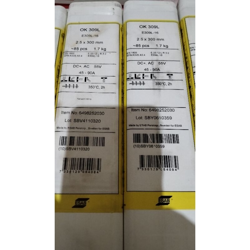 Jual KAWAT LAS ESAB OK-309L Size. 2.5MM AWS E309L-16 | Shopee Indonesia