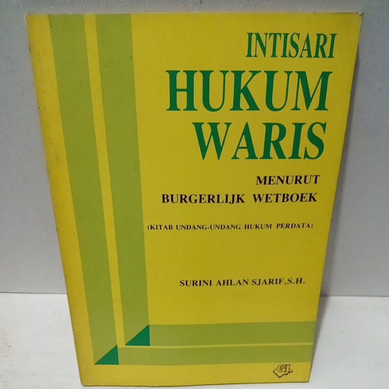Jual Buku Original INTISARI HUKUM WARIS MENURUT BURGERLIJK WETBOEK ...