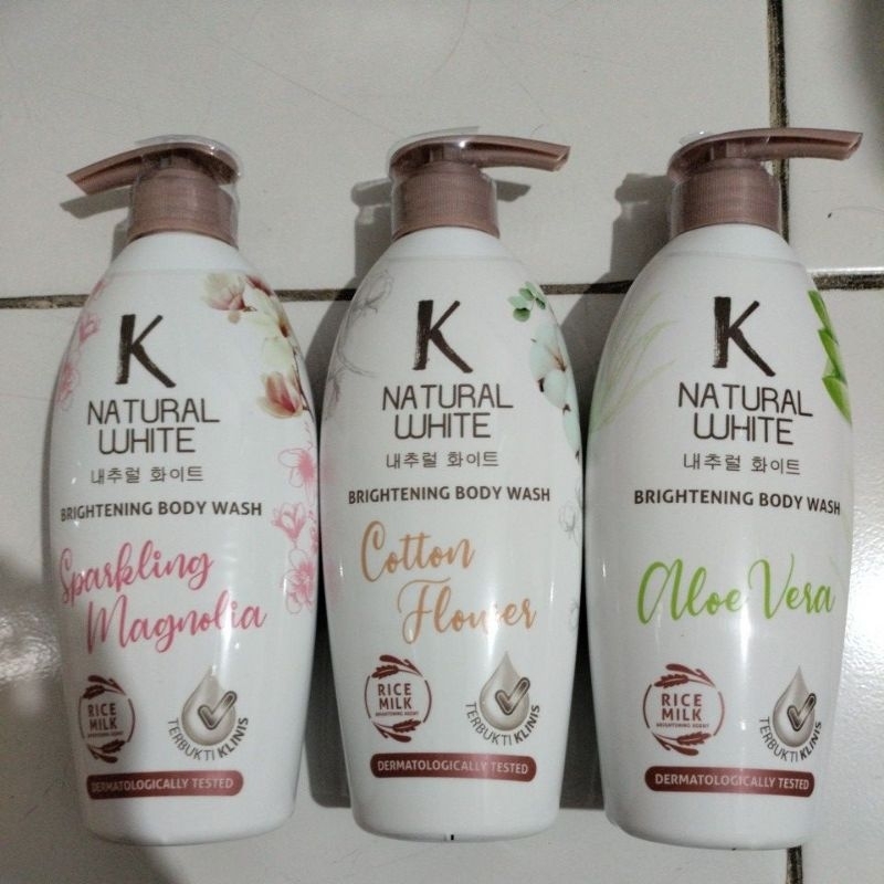 Jual K NATURAL WHITE Body Wash 500ML Botol Pump Sabun mandi Cair Original - All Variant | Shopee ...