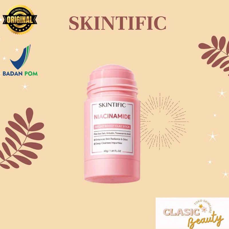 Jual SKINTIFIC Niacinamide Bright Boost Clay Stick 40g | Shopee Indonesia