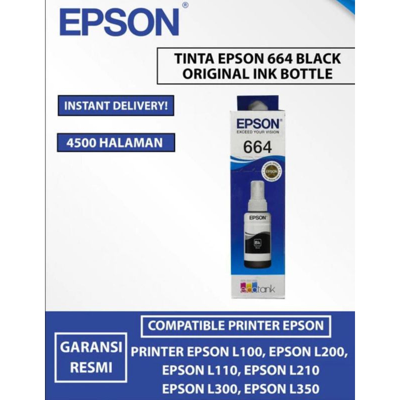 Jual Epson Tinta 664 Black Original Ink Bottle | Shopee Indonesia