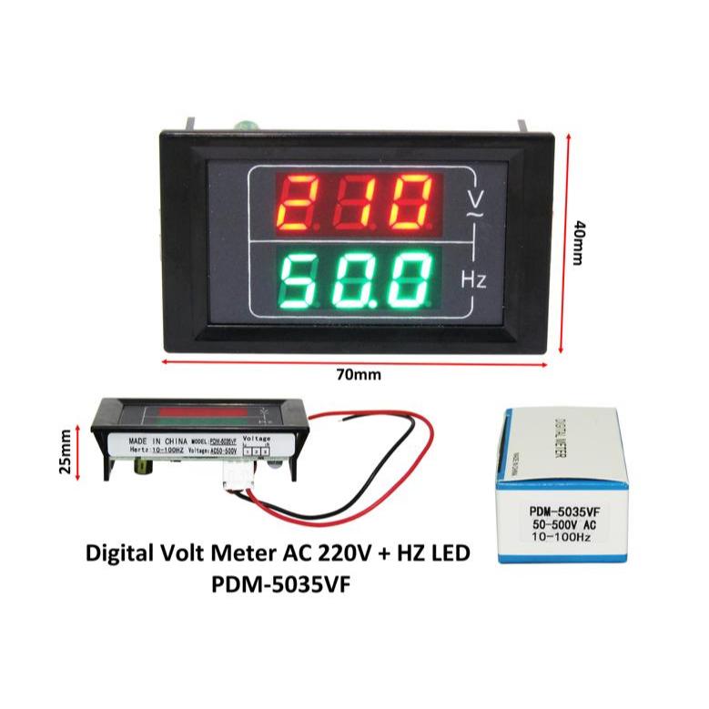 Jual Digital Volt Hz meter Voltmeter Ac 220V Frequency Volt HZ meter untuk genset audio | Shopee ...