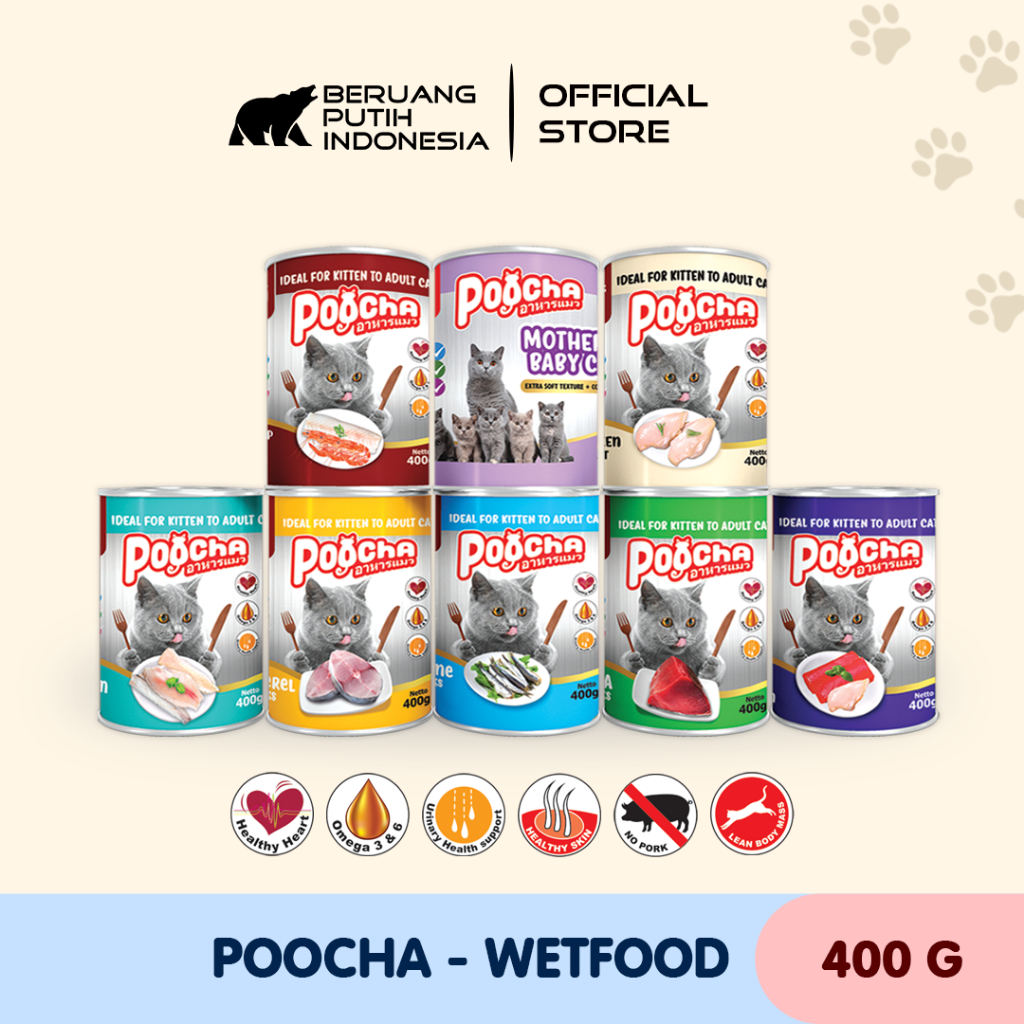 Jual POOCHA Makanan Kucing/ Cat Food Kaleng 400g - Wet Food | Shopee ...