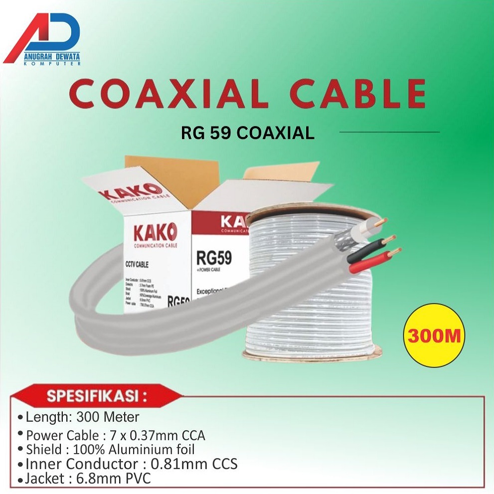 Jual KABEL CCTV RG59+POWER 300M | Shopee Indonesia