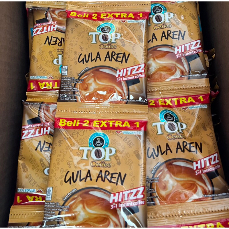 Jual TOP Coffee Gula Aren 3in1 Hitzz ( 1 renteng isi 15 sachet x 22 ...