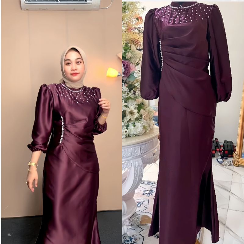Jual TERMURAH !!!!! Vina Dress Kondangan Viral Termurah| dress slim fit ...
