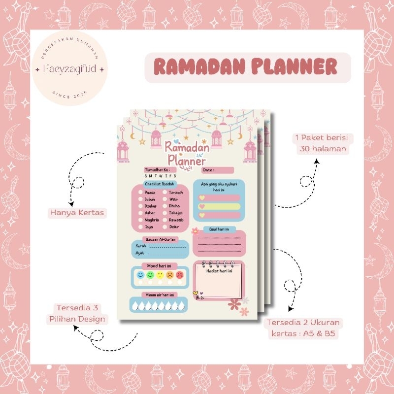 Jual (30 halaman) Binder Ramadan planner / Ramadan tracker / journal ...