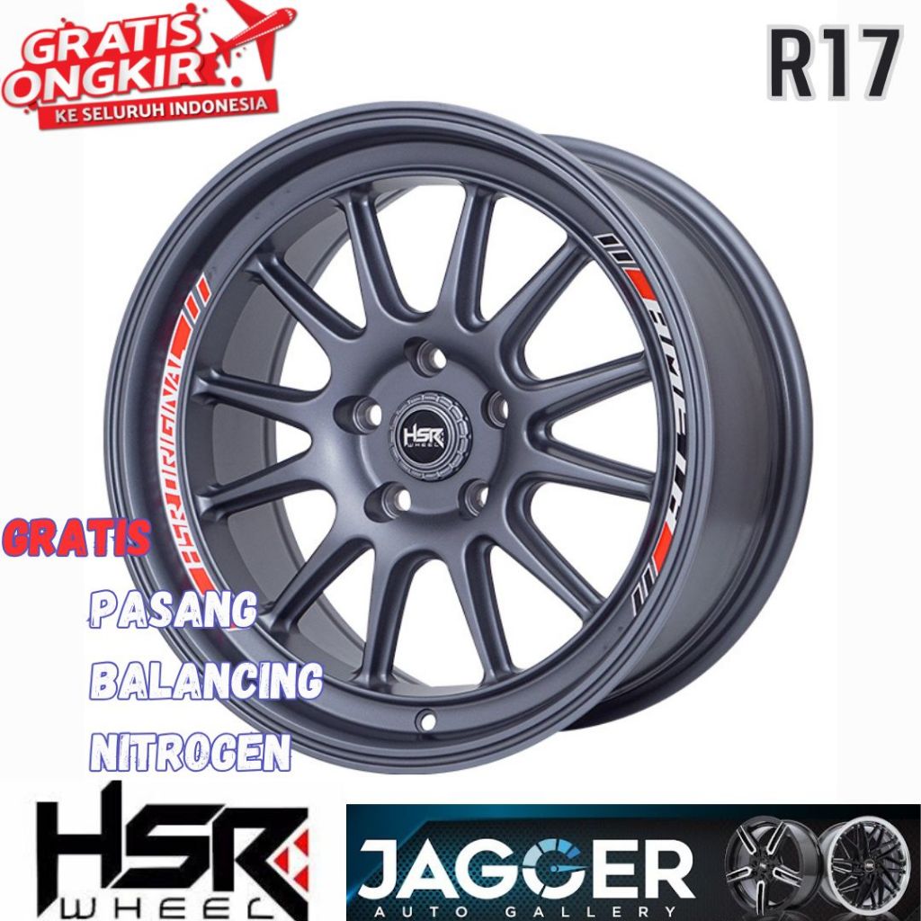 Jual Velg mobil ring 17 innova, rush, terios, crv, hrv, brv, xpander HSR AMETH lebar 8,5inc ET22 ...