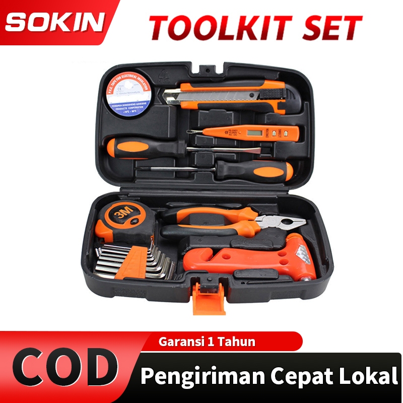 Jual sokin Hand Toolset 9PCS Tool Kit Alat Rumah Tangga Tool Kit Set ...