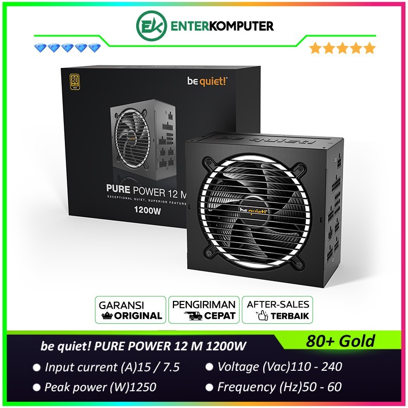 Jual PURE POWER 12 M 1200W - Fully Modular - ATX 3.1 PCIe 5.1 - 80 ...