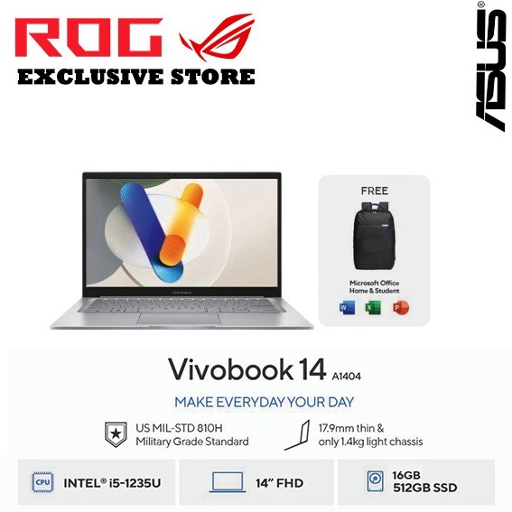 Jual ASUS Vivobook 14 A1404ZA-VIPS558M - Cool Silver [Intel Core i5 ...