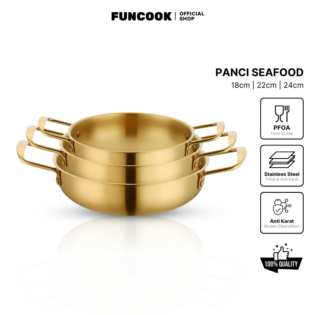 Jual FUNCOOK Premium Panci Ramen Korea【Stainless 304】18CM 22CM 24CM ...