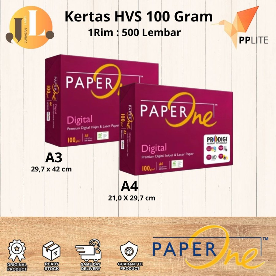 Jual PaperOne 100Gr A4 | A3 Kertas HVS 1 Rim (500 Lembar) | Shopee ...