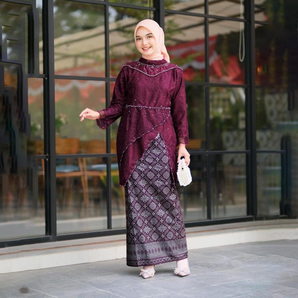 Jual Putri Jawi Official- Setelan Kebaya Modern Brukat Ghaida Rok Motif ...