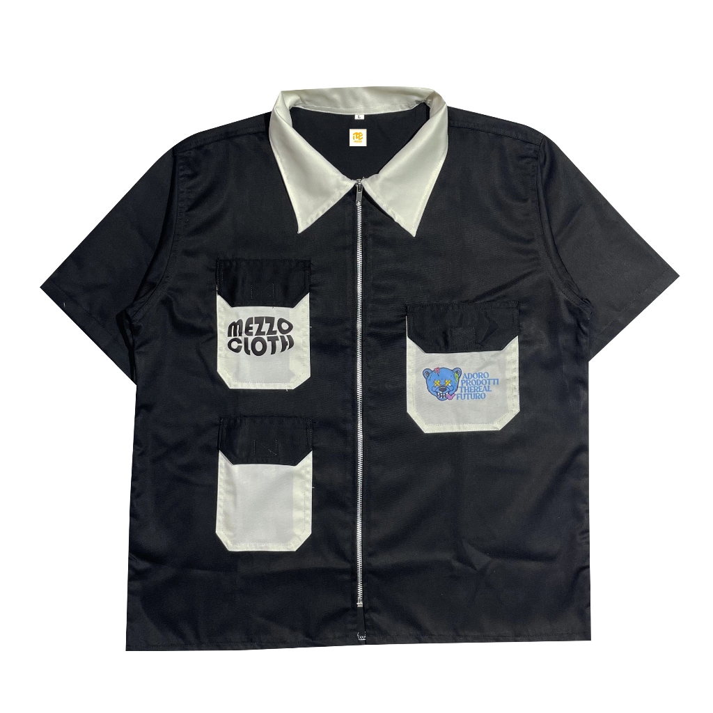 Jual MEZZO RISE IN ART Workshirt "Workhard" - Work Shirt Zipper - Hitam ...