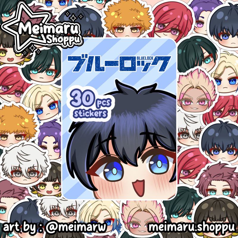 Jual [Meimaru Shoppu] STICKER PACK BLUE LOCK GLITTER 30 PCS / STIKER ...