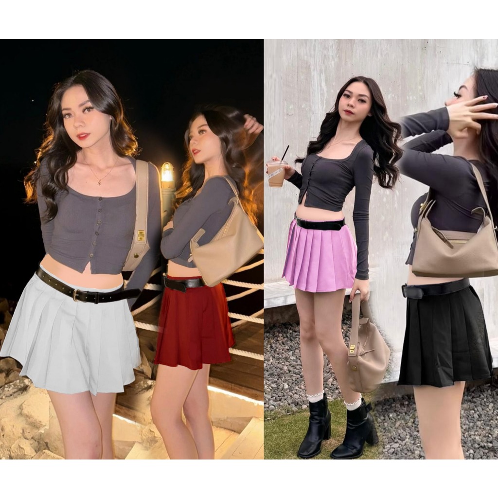 Jual Rok Tennis Wanita / Rok Rempel Korean Style | Shopee Indonesia