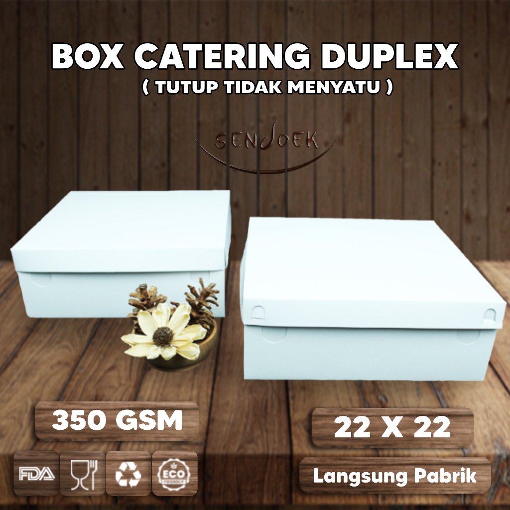 Jual BOX KOTAK NASI PUTIH 22X22 350 GSM | KOTAK NASI KUE MAKANAN | DUS ...