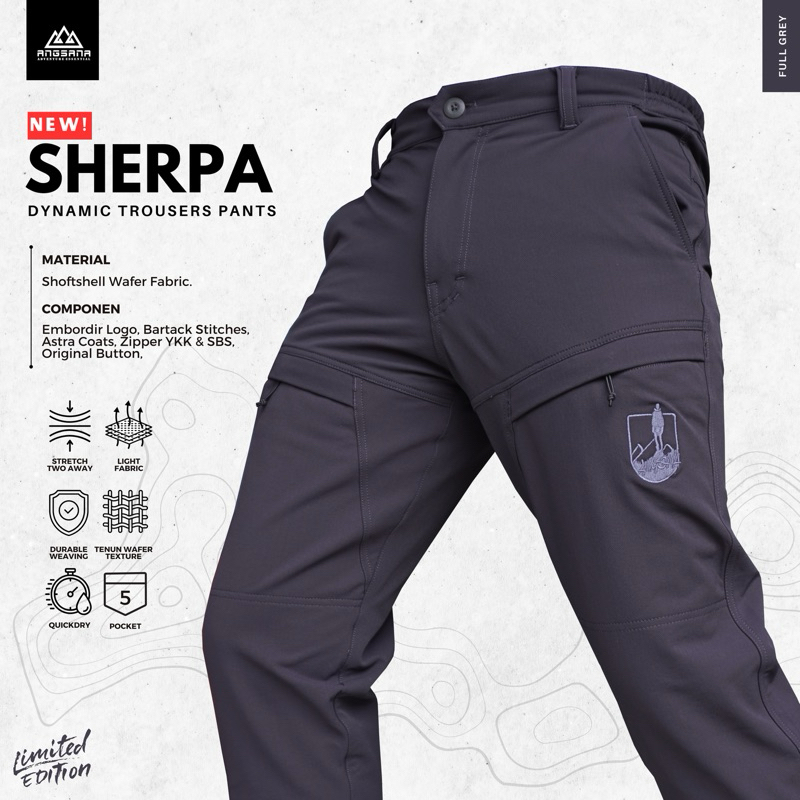 Jual Celana Angsana seri Sherpa Bahan Softshell Waterrepellent tahan ...