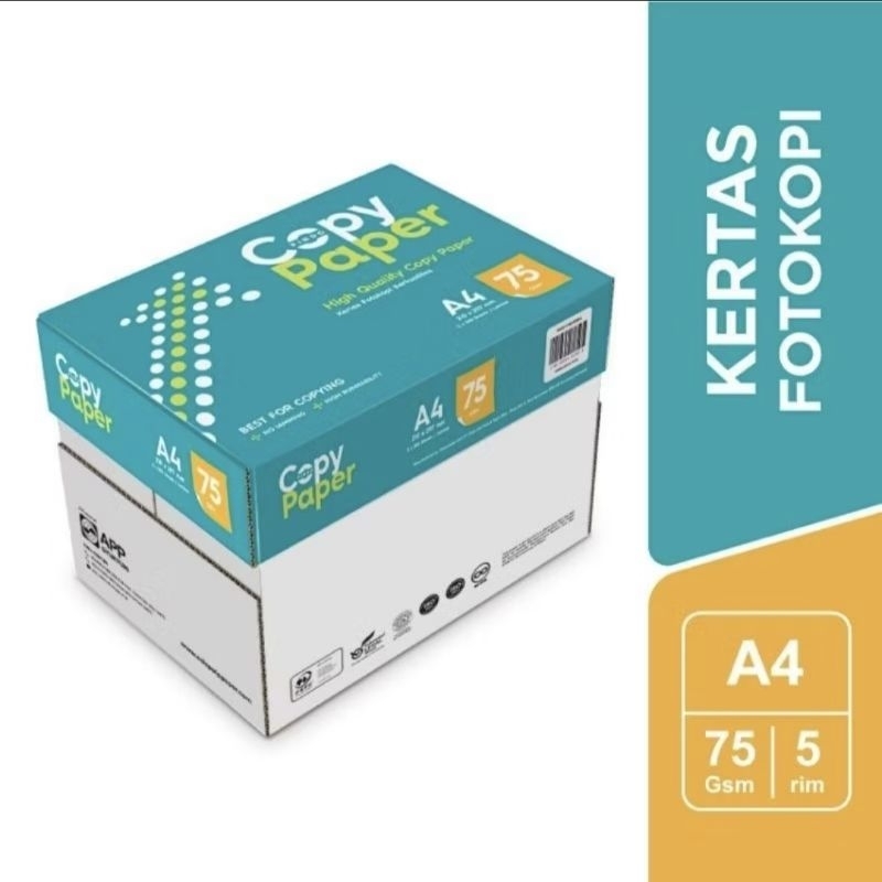 Jual Copy Paper Kertas HVS 75 GSM A4 / kertas HVS A4 fotocopy (harga 1 ...