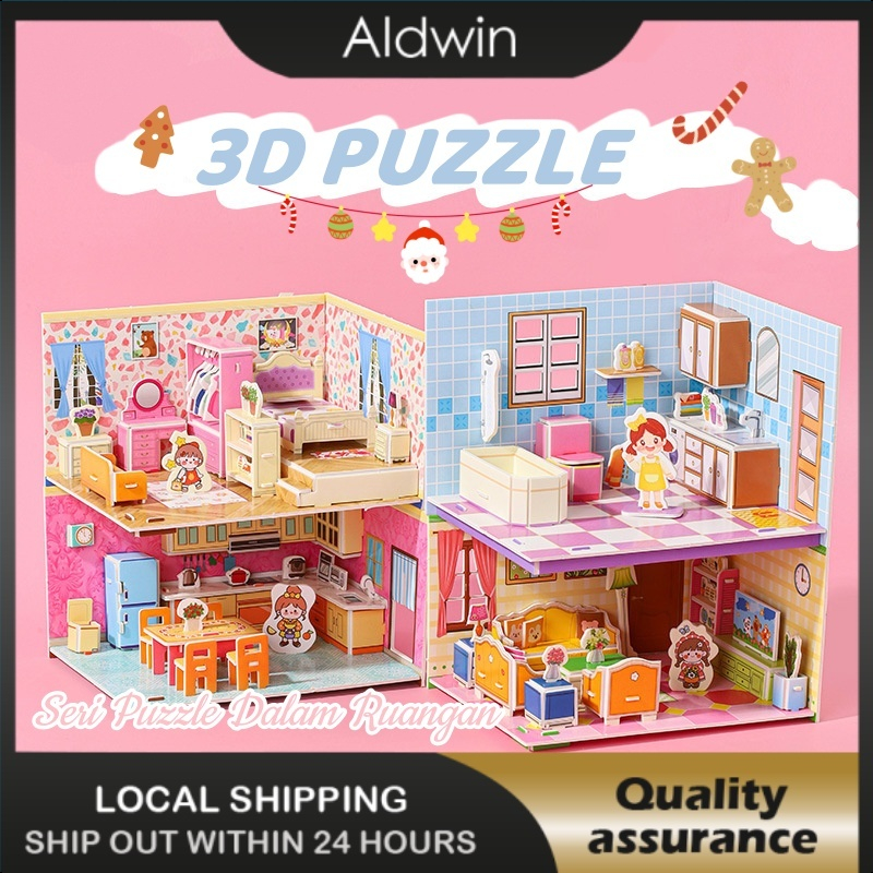 Jual 4PCS/Set Mainan Puzzle 3D/Mainan Edukasi Anak Puzzle Kertas Busa ...