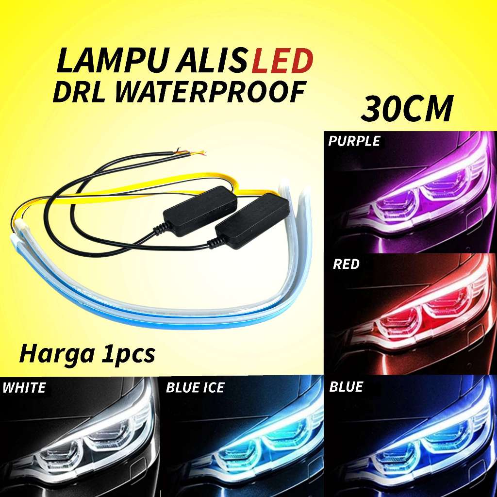 Jual LAMPU ALIS LED DRL 30CM LAMPU RUNNING TURNING LED HEADLAMP MOBIL ...
