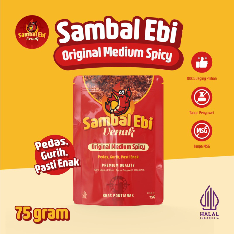 Jual sambal ebi uenak | original medium spicy | Shopee Indonesia